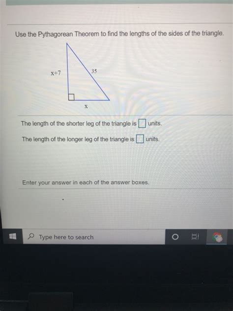 Solved Use The Pythagorean Theorem To Find The Lengths Of Chegg Com