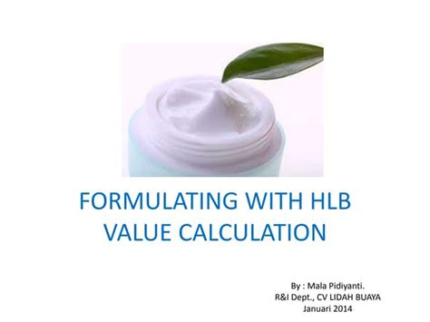 Determining Hlb Value Pptx