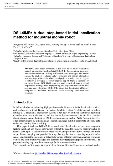 Pdf Dsil4imr A Dual Step Based Initial Localization Method For Industrial Mobile Robot