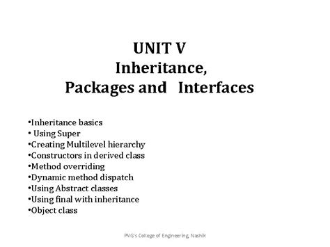Unit V Inheritance Packages And Interfaces Inheritance Basics