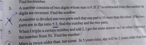 Find The Number 3 A Number Consists Of Two Digits Whose Sum Is 9 If 2
