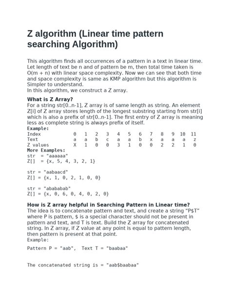 Z Algorithm Pdf