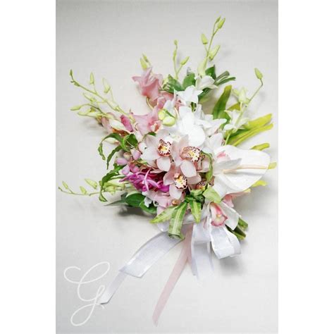 White And Pink Orchid Bouquet