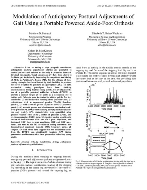 Pdf Modulation Of Anticipatory Postural Adjustments In The