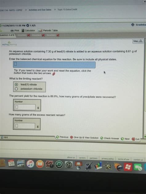 Solved An Aqueous Solution Containing 7 30 G Of Lead Ll
