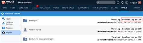 Import Data Log Output