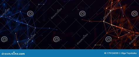 abstract digital connection dots and lines technology background network connection structure