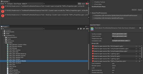 Shader Error In Textmeshpromobiledistance Field Couldnt Open