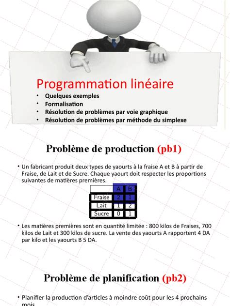 Programmation Linéaire Pdf Optimisation Linéaire Équations