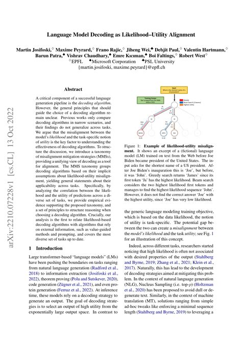 Pdf Language Model Decoding As Likelihood Utility Alignment