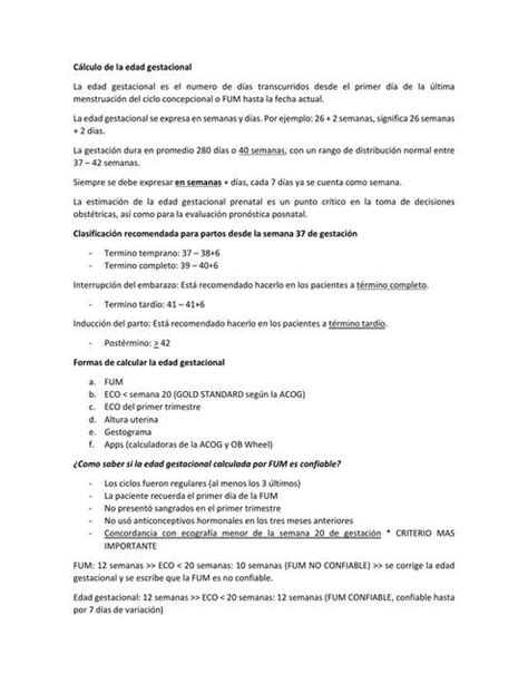 Edad Gestacional Calculo Celeste Codutti Udocz