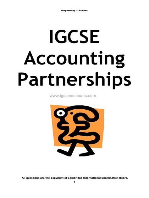 Igcse Accounting Partnerships Questions Pdf
