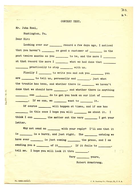 Psychological Test Context Test Smithsonian Institution