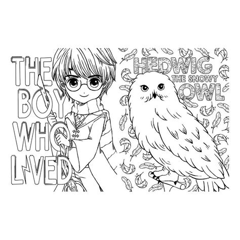 Раскраска Анимешный Гарри и Хедвиг распечатать или скачать