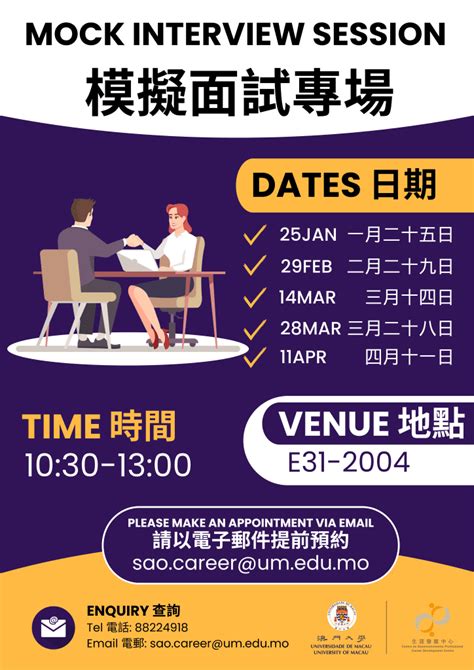 Career Advising Mock Interview Session 14 Mar 1030 1300 E31 2004 Um E Bulletin Board