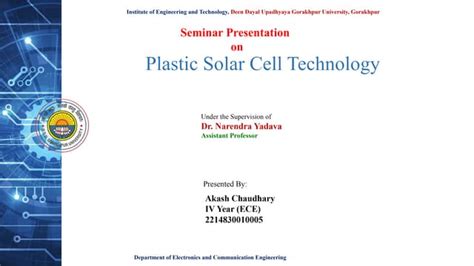 Plastic Solar Cell Technology Seminar Projectpptx