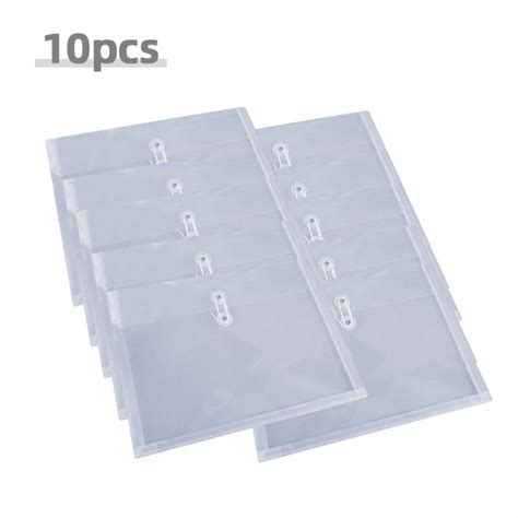 3 5 10 Pcs Plastic Letter Size Envelopes With Button And String Tie