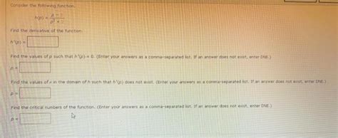 Solved Consider the following function h p ρ p Find Chegg com