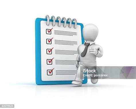 체크 리스트 클립보드로 달리는 사업가 3d 렌더링 만화에 대한 스톡 사진 및 기타 이미지 만화 체크리스트 클립 보드 Istock