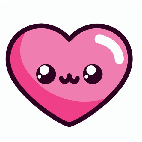 Valentines Day Cute Heart Illustration Heart Kawaii Chibi Vector Drawing Style Heart Cartoon