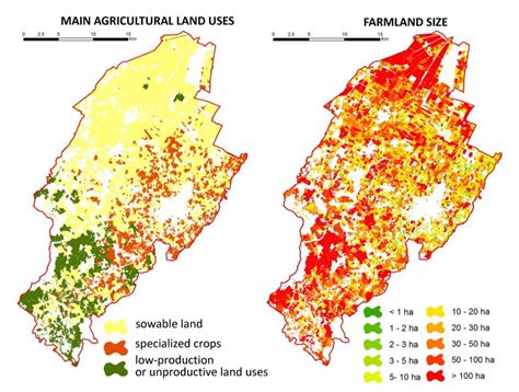 Maps Of The Main Agricultural Land Uses Of Farmland On The Left And