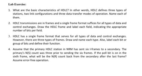Answered Lab Exercise 1 What Are The Basic Characteristi