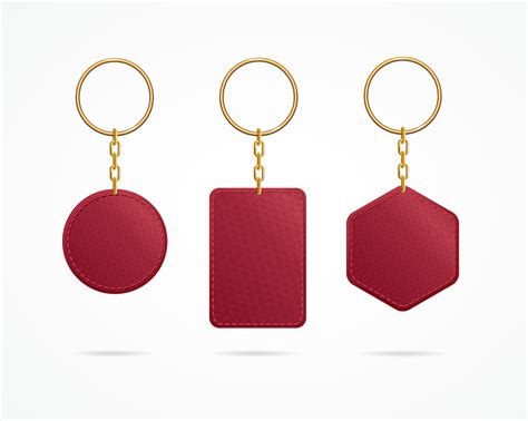 Realistic Detailed 3d Leather Keychain Set Vector 23117195 Vector Art