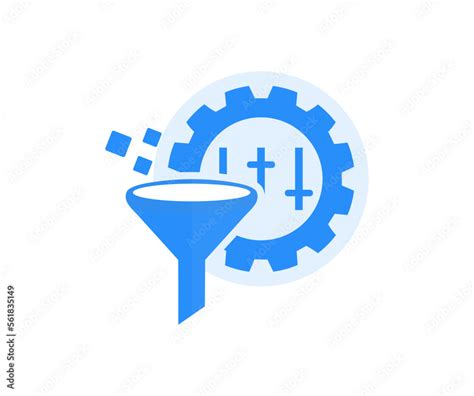 Big Data Filter Data Tunnel Analysis Filtering Filter Process Filter Glyph Logo Design