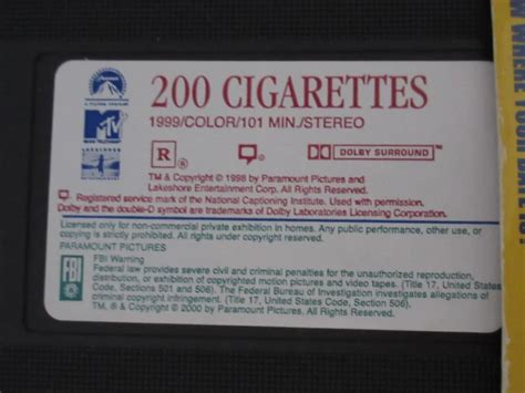 1999 Vhs Tape 200 Cigarettes Ben Affleck Paul Rudd Kate Hudson 24 99
