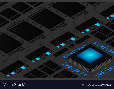 Artificial Intelligence Micro Chip Quantum Vector Image