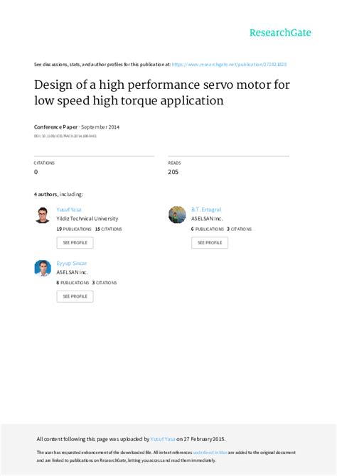 pdf design of a high performance servo motor for low speed high