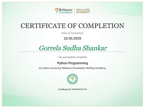 Learned Python Basics From Reliance Foundation Sudha Shankar Gorrela Posted On The Topic