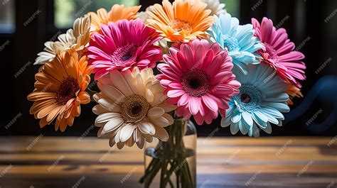 Vibrant Gerbera Daisy Bouquet Showcases Beauty In Nature Multi Colored