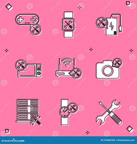 Set Gamepad Service Smartwatch Power Bank Microwave Oven Router Wi Fi With Photo Camera