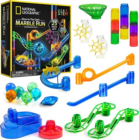 National Geographic Glowing Marble Run 80 Piece Think Blue Marble