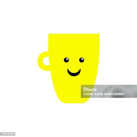 인쇄 디자인에 대 한 만화 쾌활 한 컵입니다 미소와 커피 잔 행복한 휴일 러시아 벡터 일러스트 템플릿 디자인입니다 만화 일러스트 쾌활 한 컵 미소와 함께 벡터 카드입니다