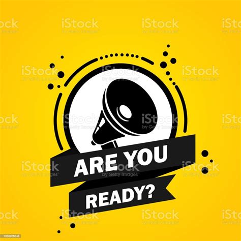 메가폰과 함께 당신은 준비 음성 거품 배너 확성기 비즈니스 마케팅 및 광고를 위한 라벨 격리된 배경의 벡터입니다 Eps 10