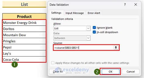 How To Use A Data Validation List From Another Sheet 6 Methods