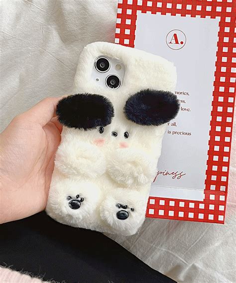 16입고당일출고 하얀 댕댕이 강아지 털 아이폰케이스 뽀글이 겨울 포차코 강아지 핸드폰 케이스 프로 맥스 퍼 에이블리