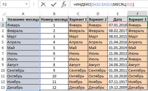 Excel как преобразовать дату в месяц