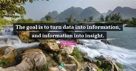 The Goal Is To Turn Data Into Information And Information Into Insigh Quote By Carly Fiorina