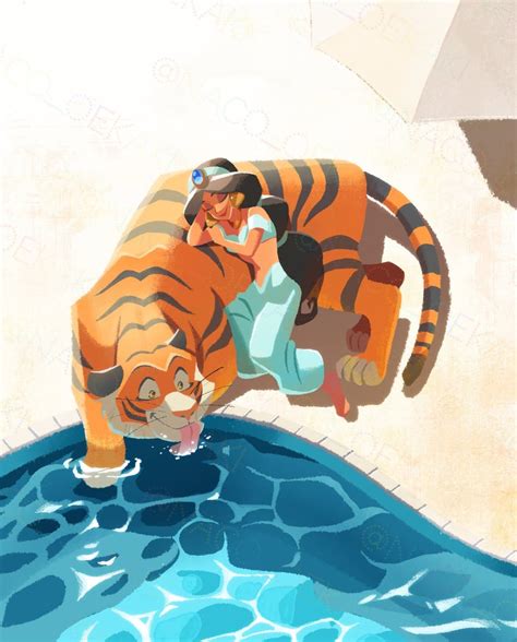 Jasmine And Rajah Aladdin Drawn By Nacooekaki Danbooru