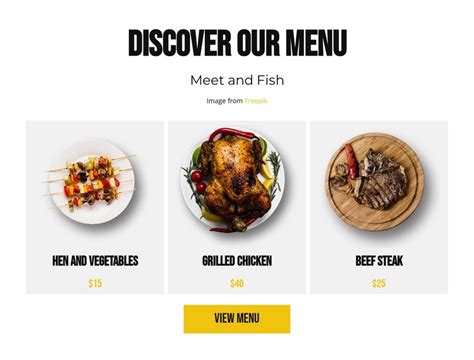 Discover Our Menu One Page Template By Nicepage