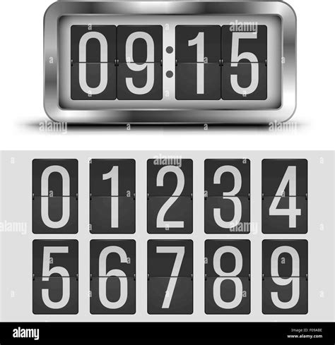 Flip Clock Numbers Retro Stock Vector Images Alamy