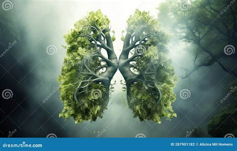 Lungs Formed By Leaves And Tree Branches In The Concept Of Environment And Ecology Lung Of The