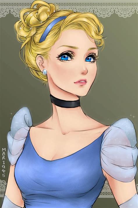 A Drawing Of A Woman With Blue Eyes And Blonde Hair Wearing A Blue Dress