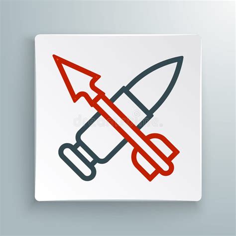 Line Crossed Bullet With Arrow Icon Isolated On White Background