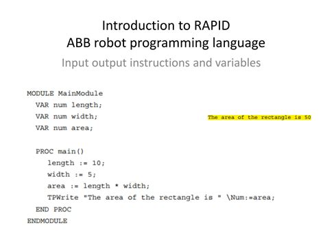 SOLUTION Abb Robot Programming Language Studypool