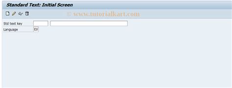 OP SAP Tcode Standard Text