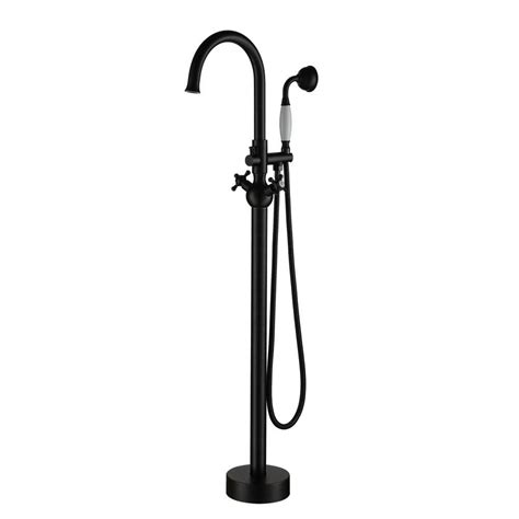Casainc Vintage 2 Handle Floor Mount Buthtub Freestanding Roman Tub